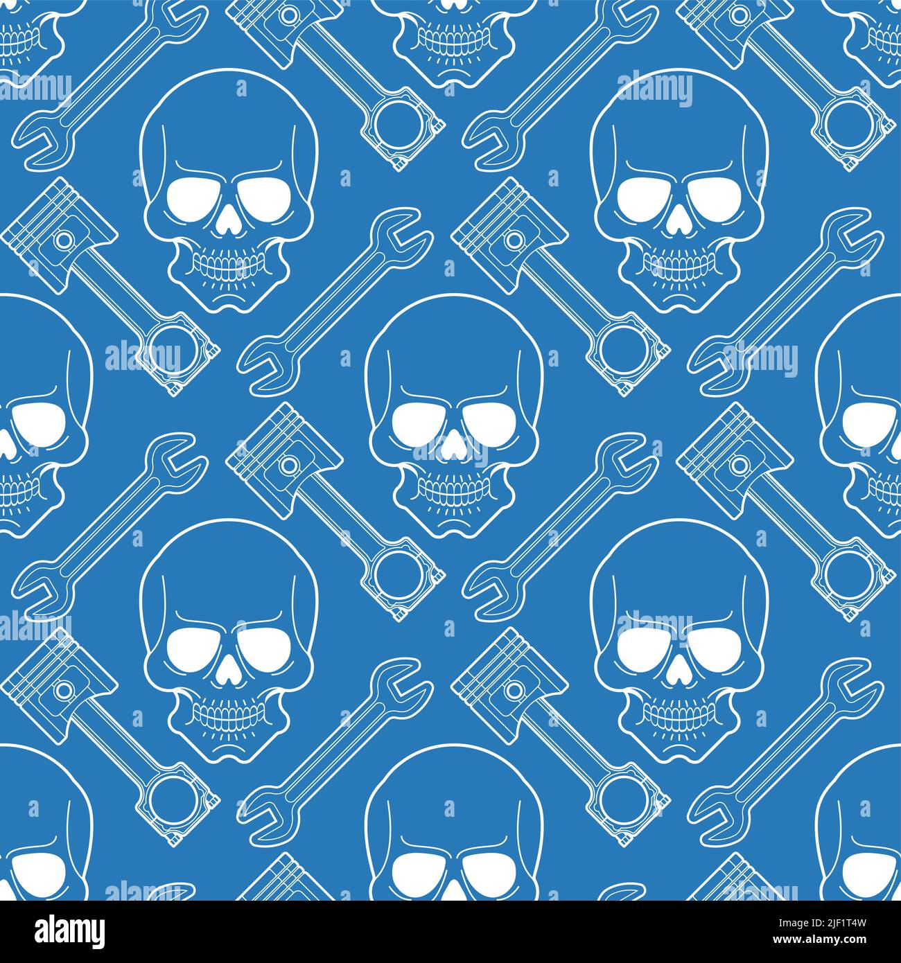 Skull and Engine piston pattern seamless. motorcycle pistons background ...