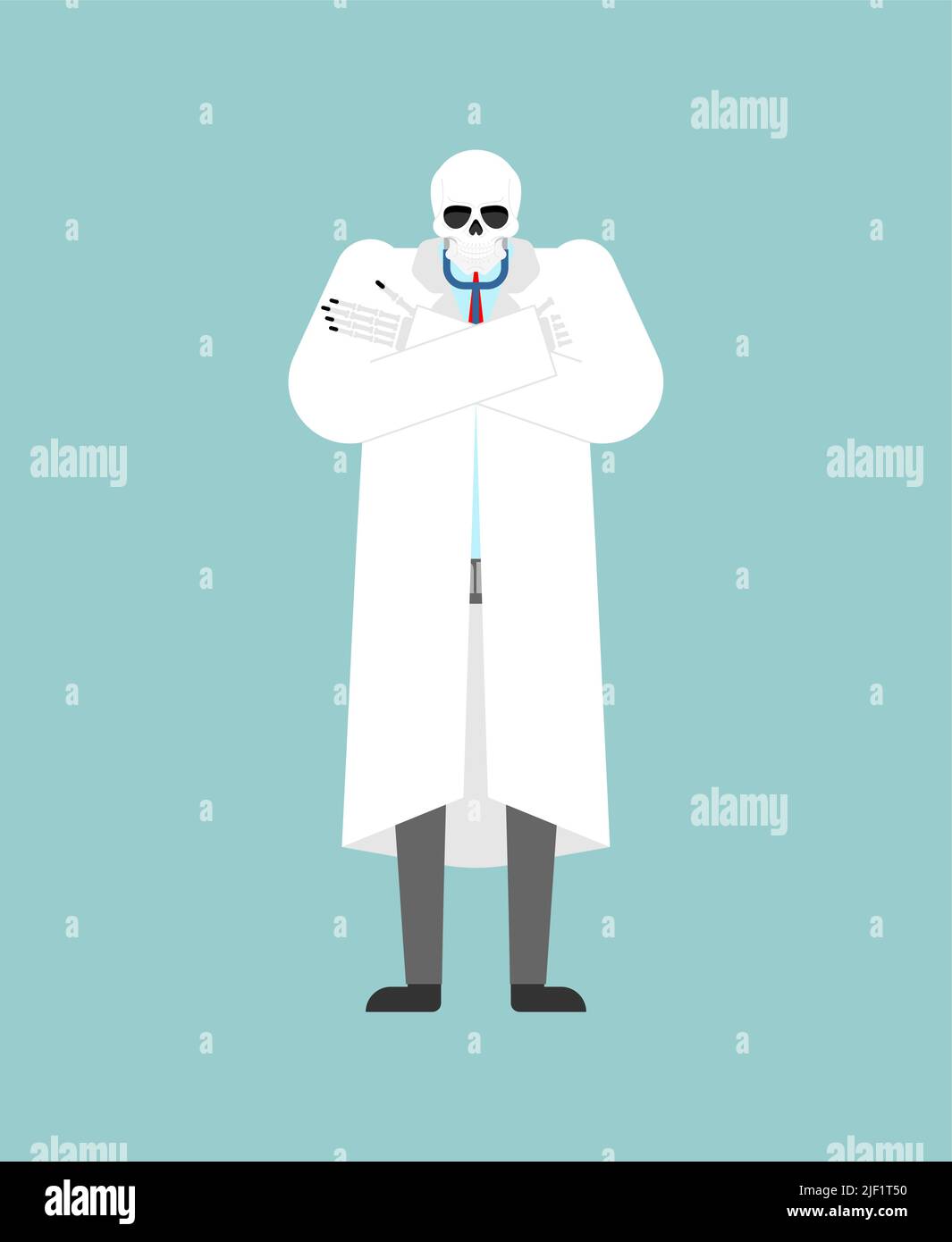 Death doctor. Doctor Grim Reaper in white coat. Vector illustration ...