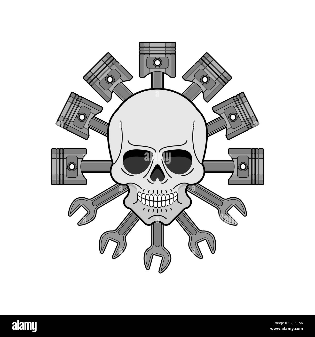 Skull pistons Stock Vector Images - Alamy