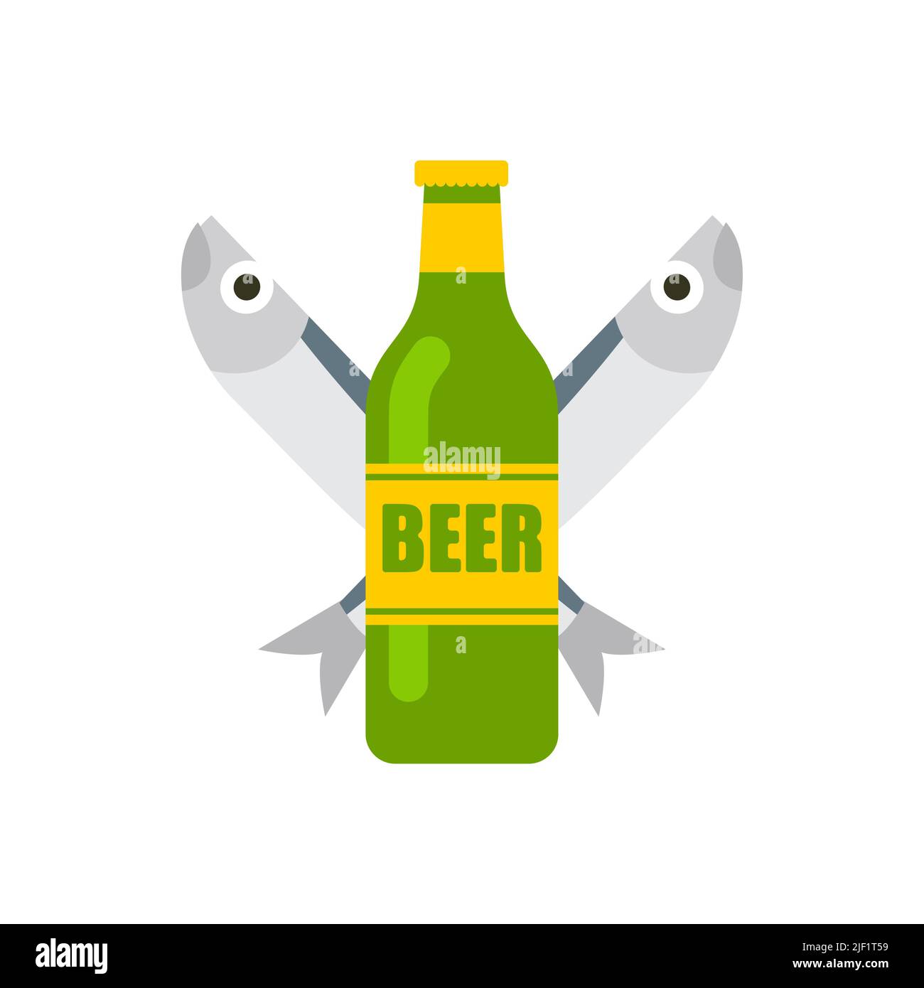 Beer and dry fish sign for alehouse. Beer house symbol logo. beery icon ...