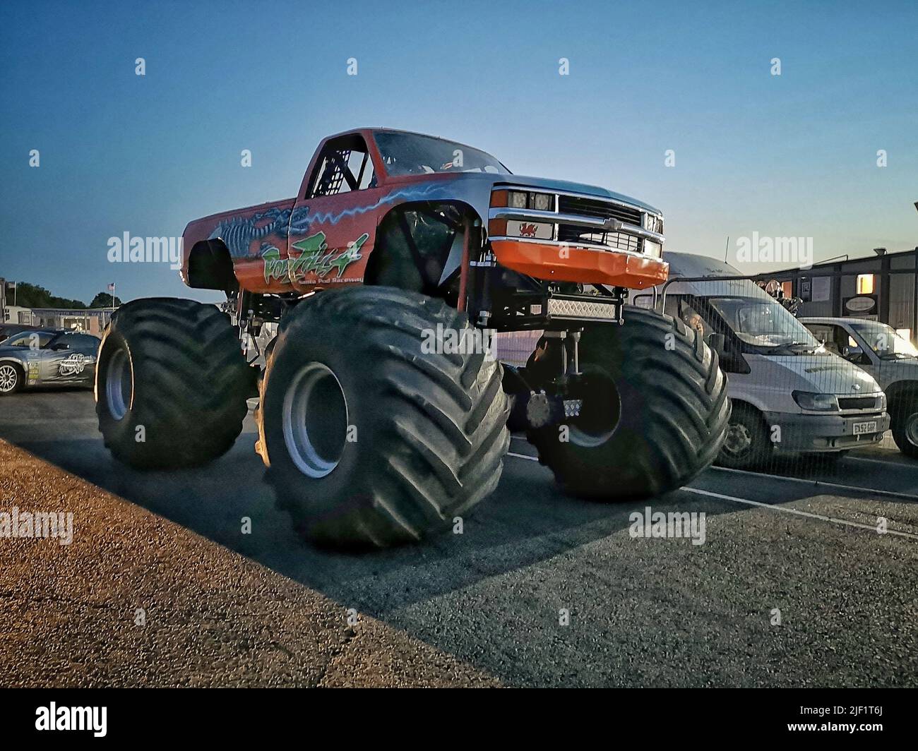 A low-angle shot of Podzilla monster truck Stock Photo - Alamy