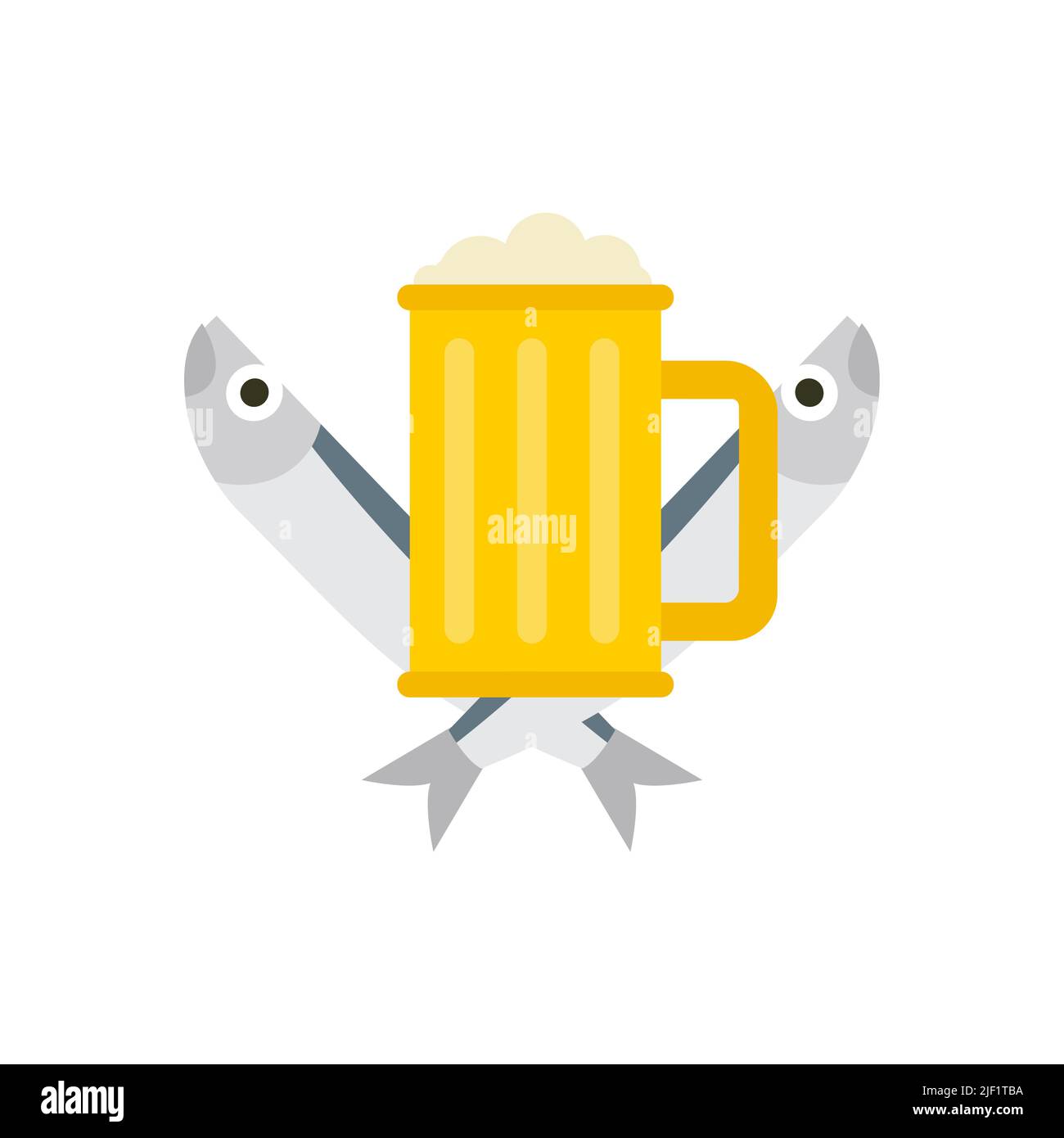 Beer and dry fish sign for alehouse. Beer house symbol logo. beery icon ...