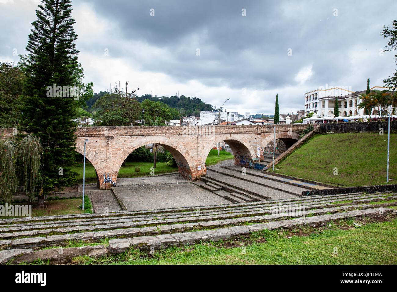 POPAYAN, COLOMBIA - MAY, 2022: Historical El Humilladero Bridge located ...