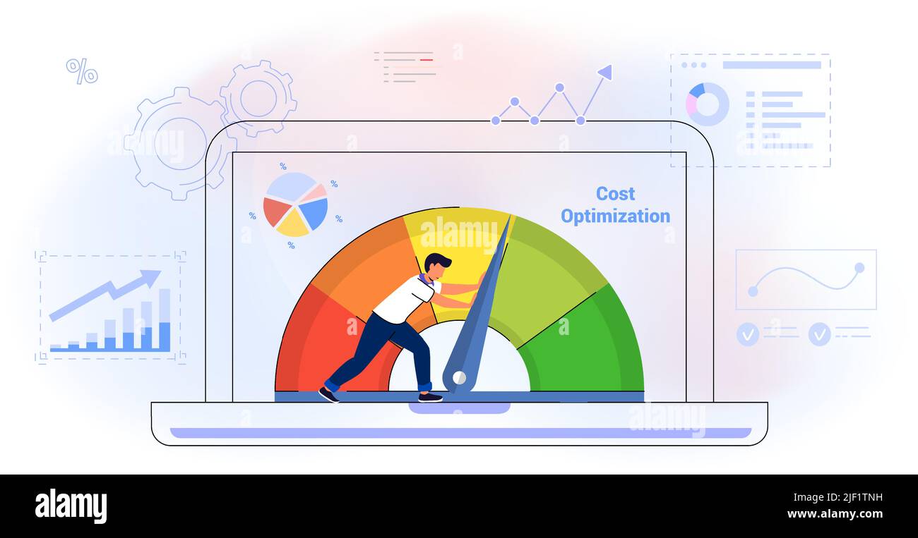 Cost optimization Idea balance Costs reduction strategy concept ...