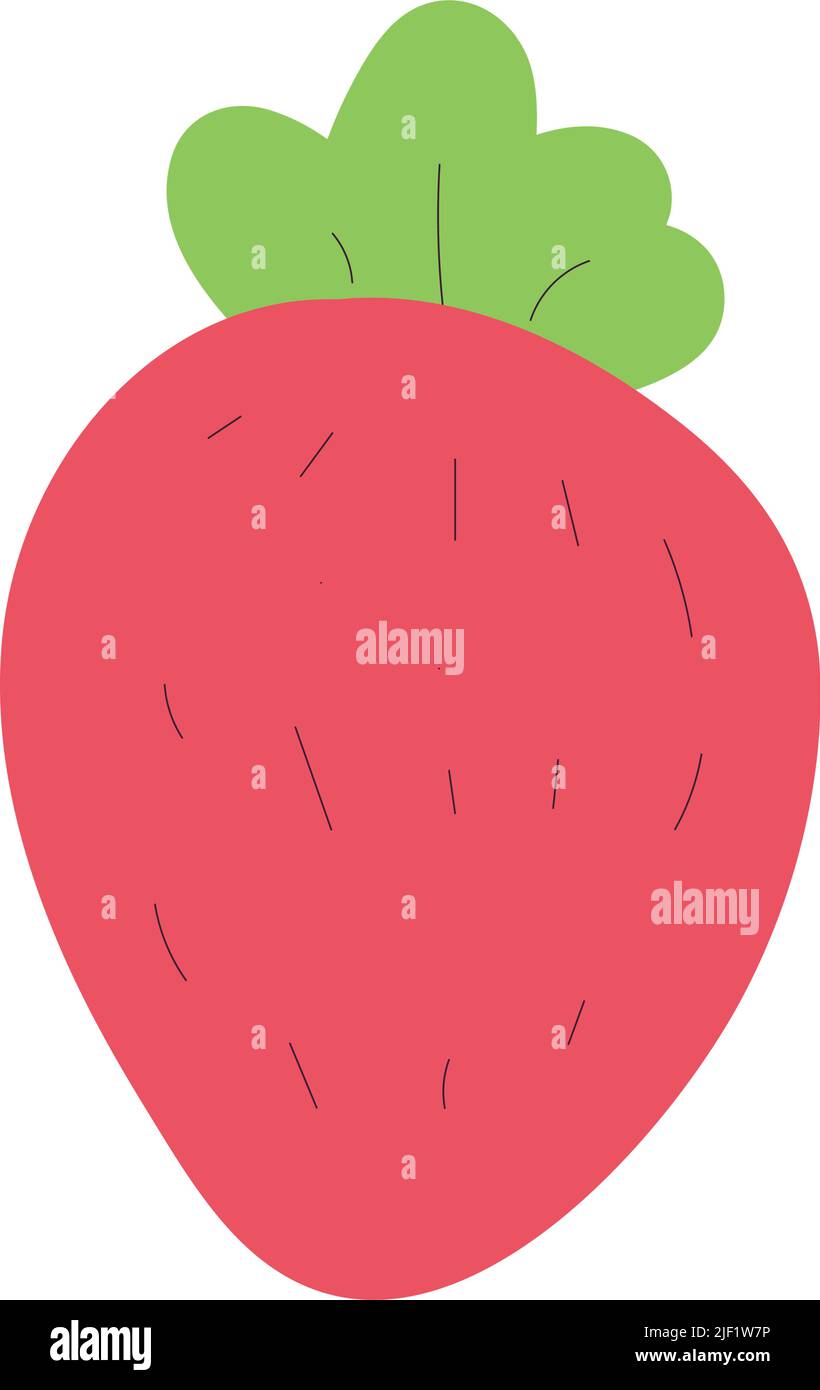 Isolated sketch of a strawberry icon Flat design Vector Stock Vector ...