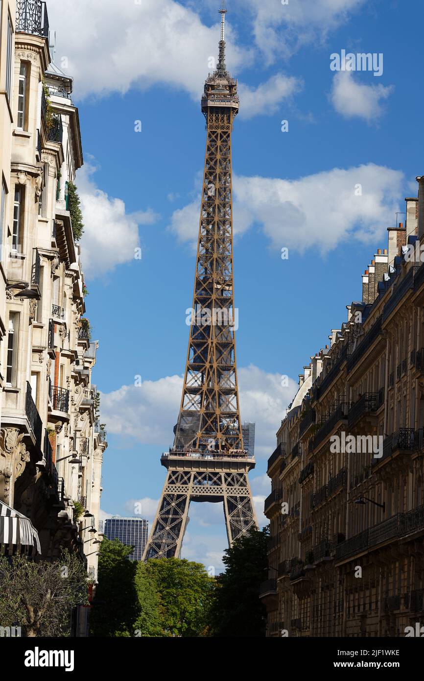 The Eiffel Tower with and traditional French houses ,Paris, France ...