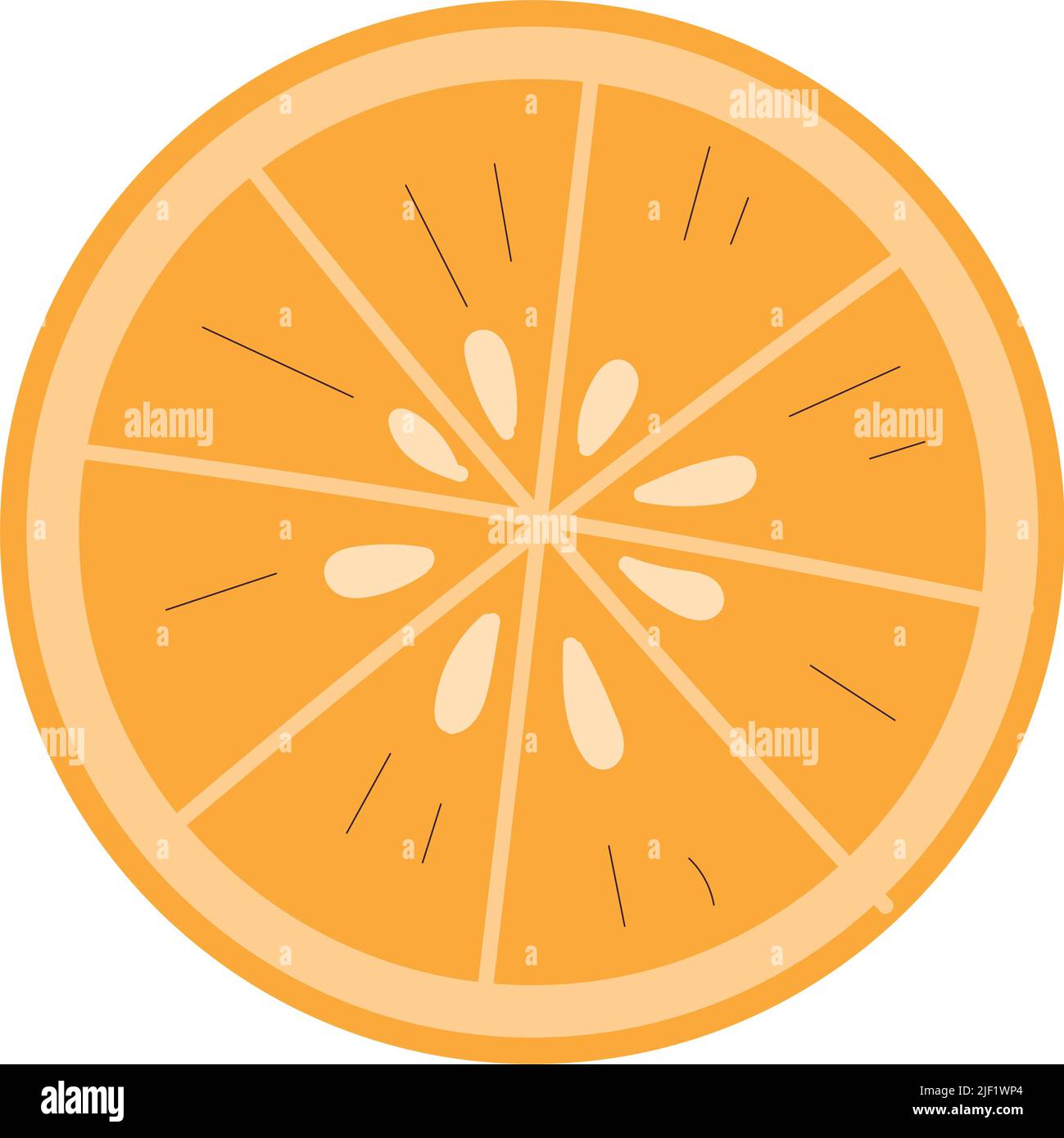 Isolated sketch of an orange slice icon Flat design Vector Stock Vector ...