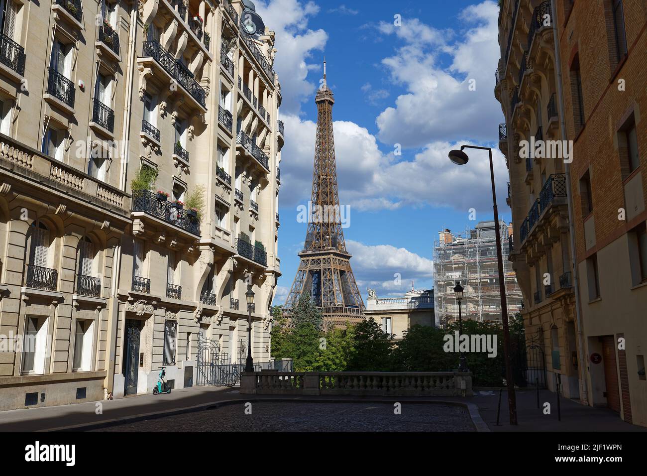 The Eiffel Tower with and traditional French houses ,Paris, France ...