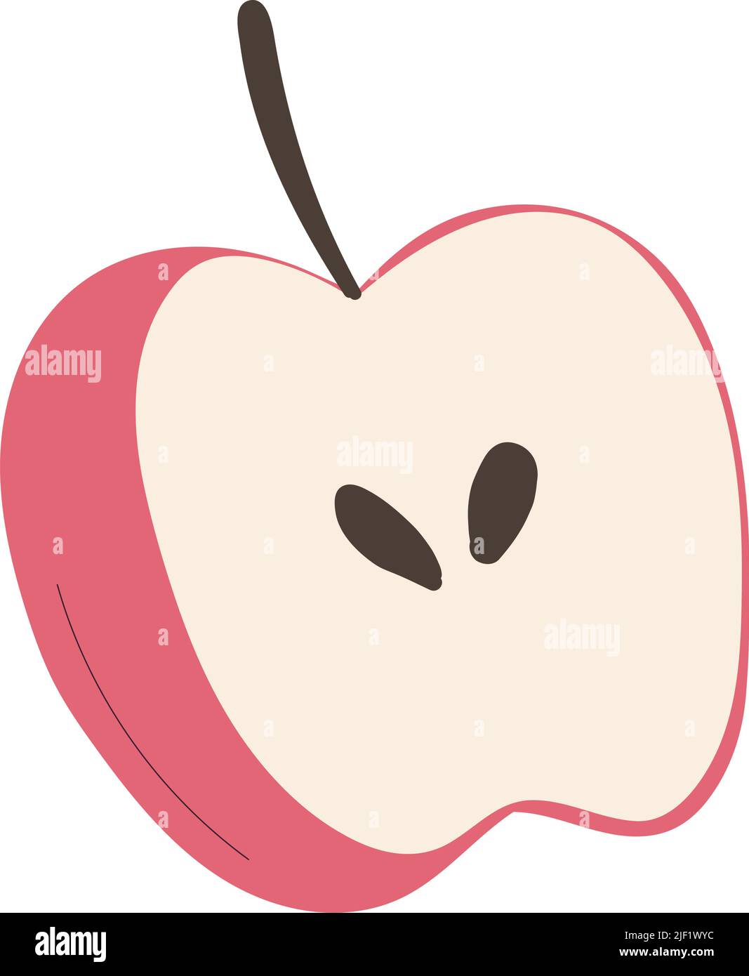 Isolated sketch of an apple slice Flat design Vector Stock Vector Image ...