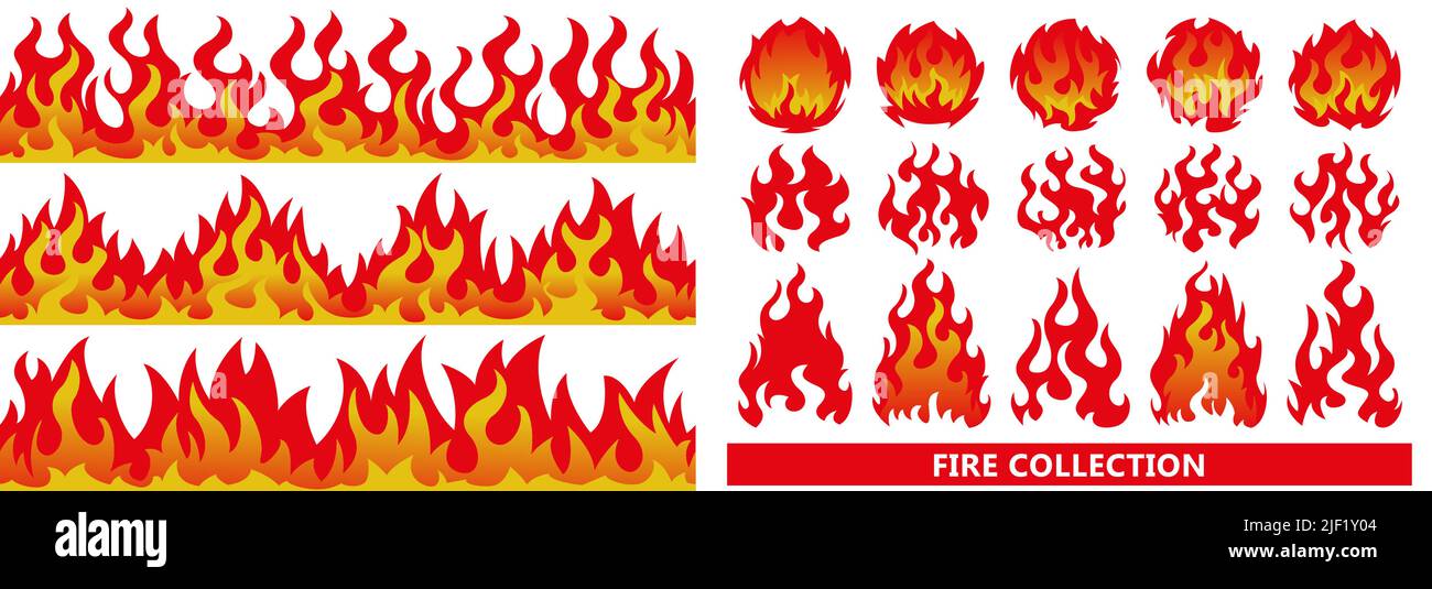 Fire design element collection Stock Vector Image & Art - Alamy