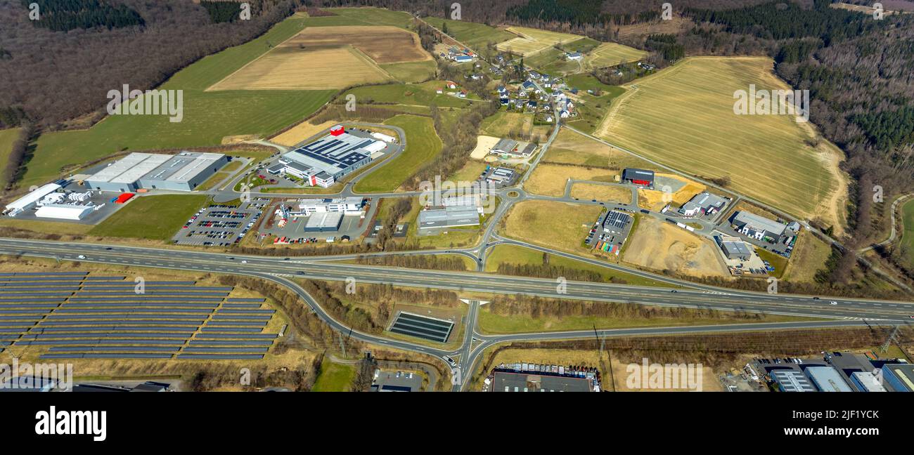 Aerial photograph, development of Enste-Nord industrial estate, Enste ...