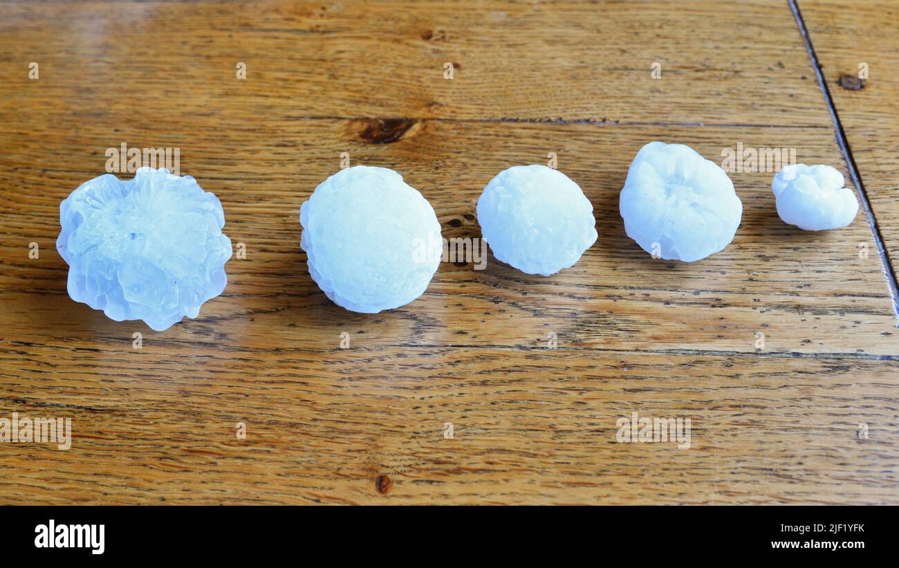Impressive large hailstones fell during a supercelular hailstorm which ...