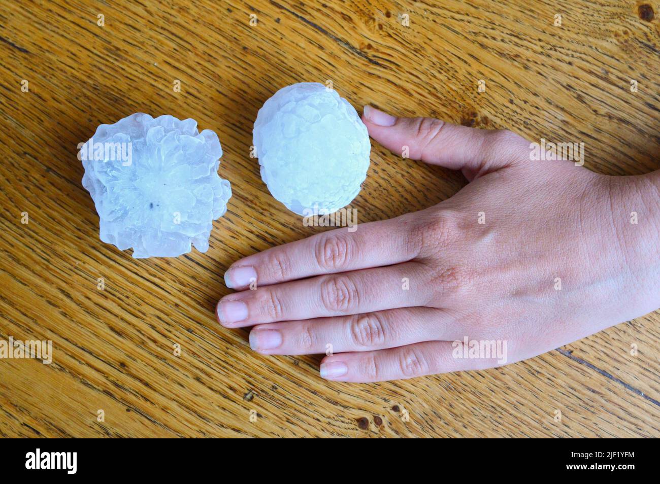 Impressive large hailstones fell during a supercelular hailstorm which ...