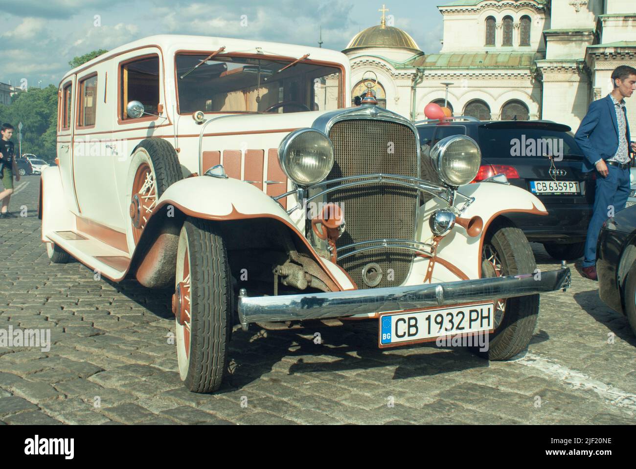 Retro Car in downtown, Sofia, Bulgaria Stock Photo - Alamy