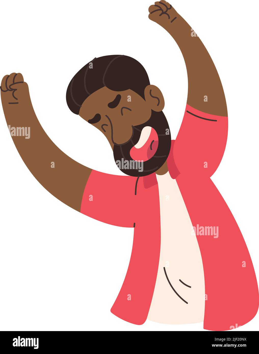 Isolated happy male cartoon celebrating Vector Stock Vector Image & Art ...