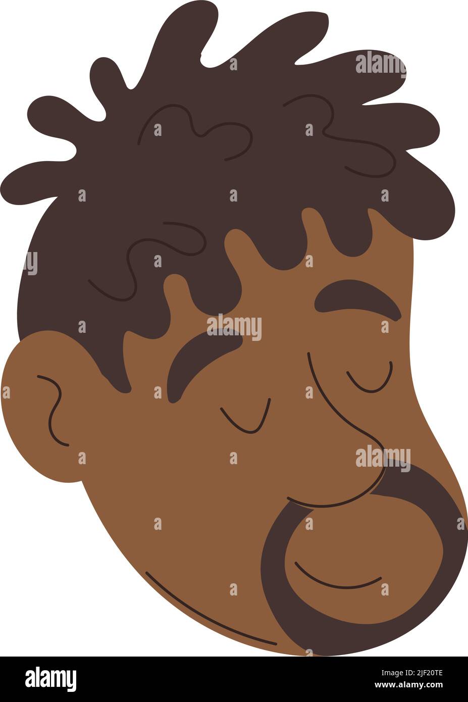 Isolated afro american happy cute man cartoon avatar Vector Stock ...