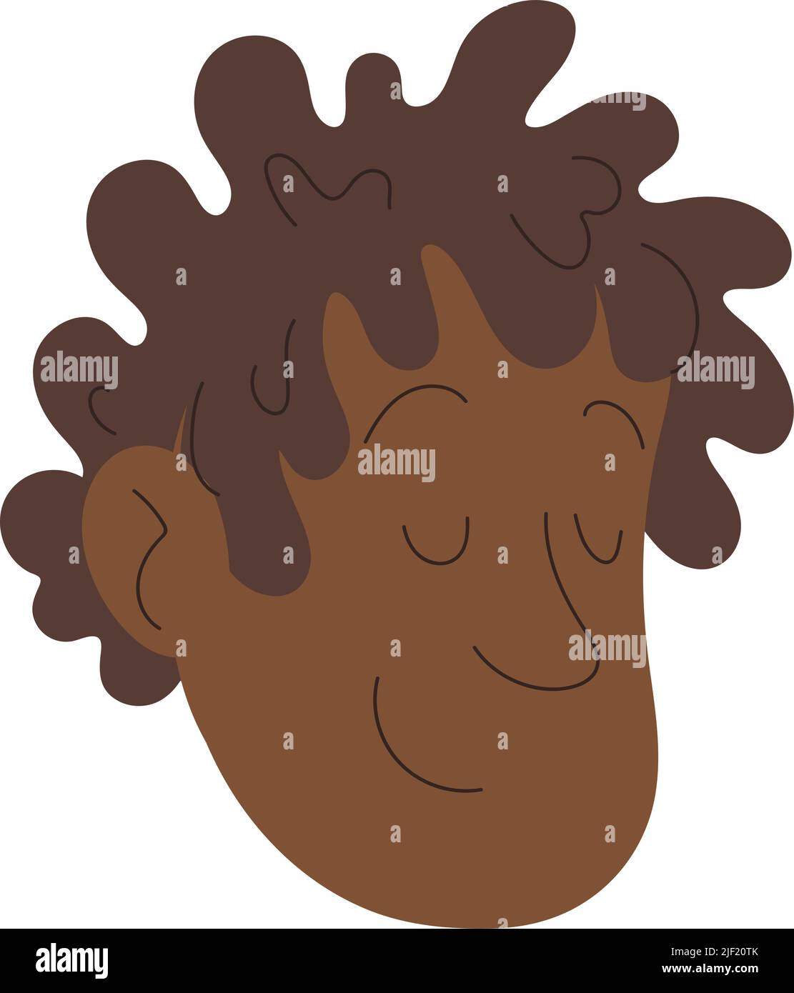 Isolated afro american happy cute man cartoon avatar Vector Stock ...
