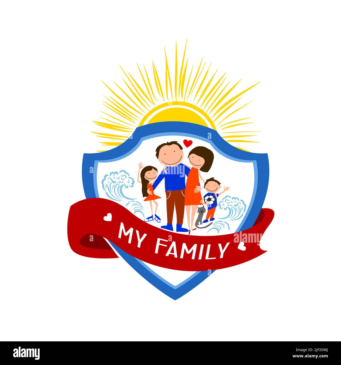 Family - template logo design. Vector illustration sign. Family emblem ...