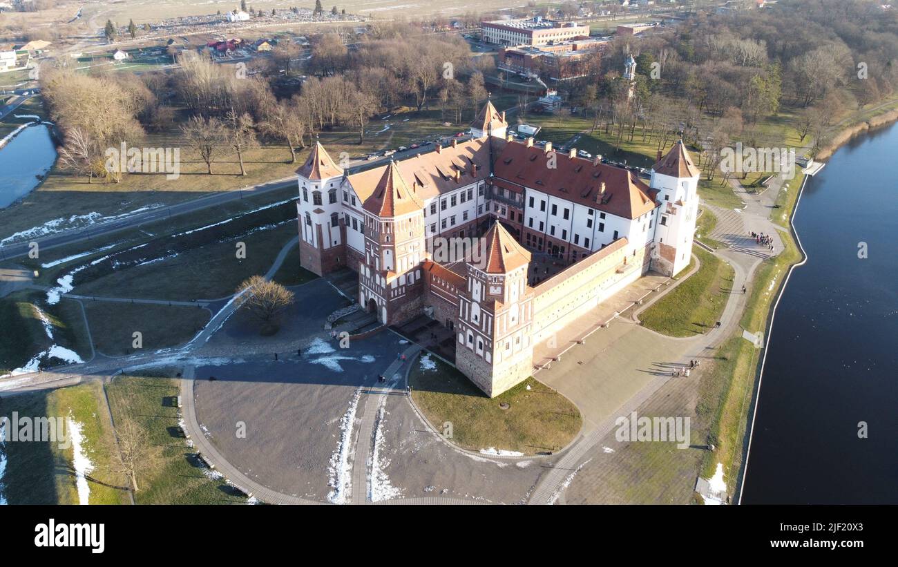 Aerial view of Mir Castle Stock Photo - Alamy