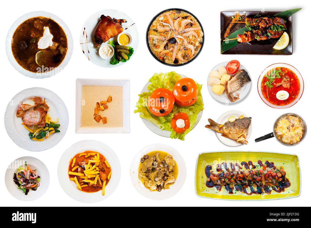 Top view of set of meals Stock Photo - Alamy