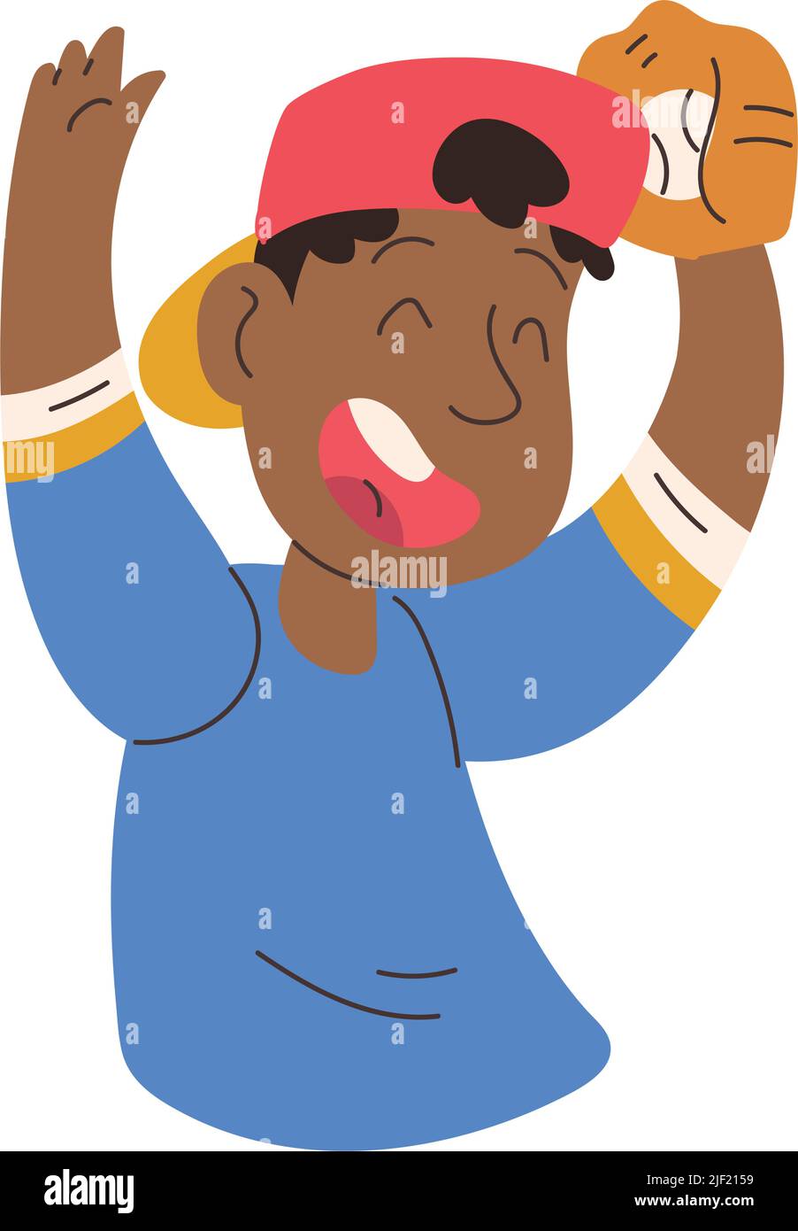 Isolated happy kid cartoon celebrating Vector Stock Vector Image & Art ...