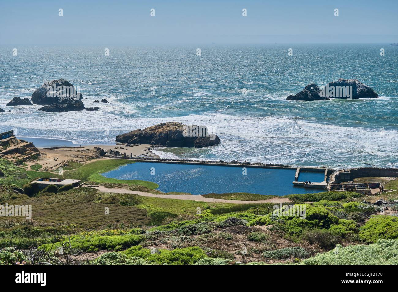 Old Public Pool on Coast of San Francisco - Sutro Baths Stock Photo - Alamy