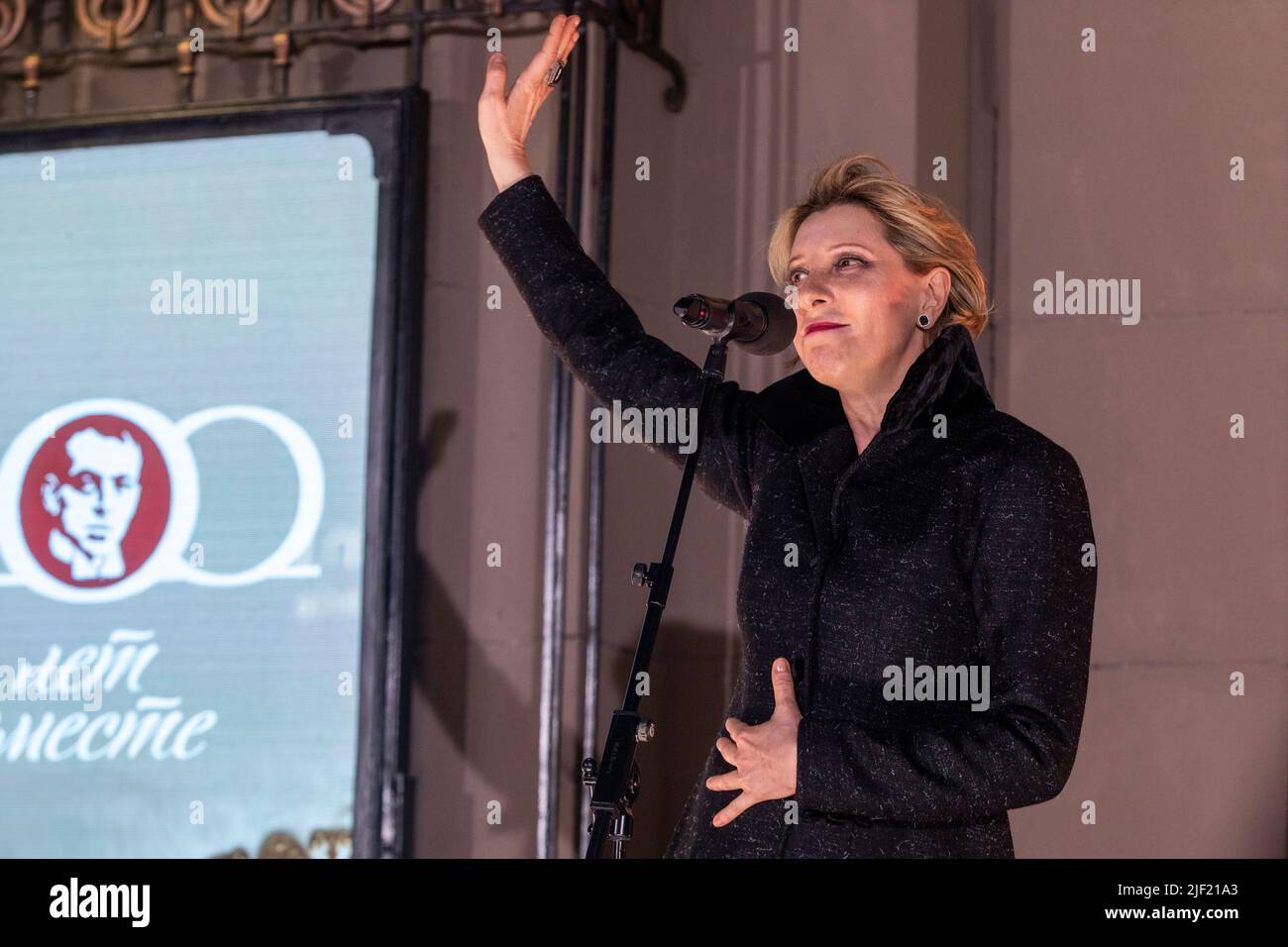 Moscow, Russia. 28th of June, 2022. Actress Yulia Rutberg is seen ...