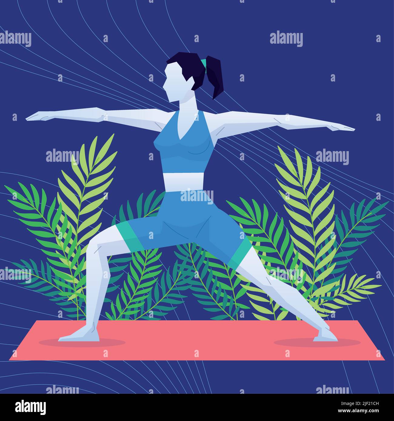 Abstract girl character doing yoga exercises Vector Stock Vector Image ...