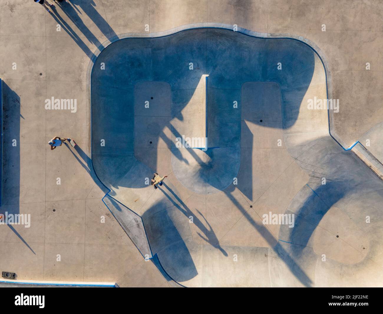 Aerial photograph of the Lauridsen Skatepark, along the Des Moines ...