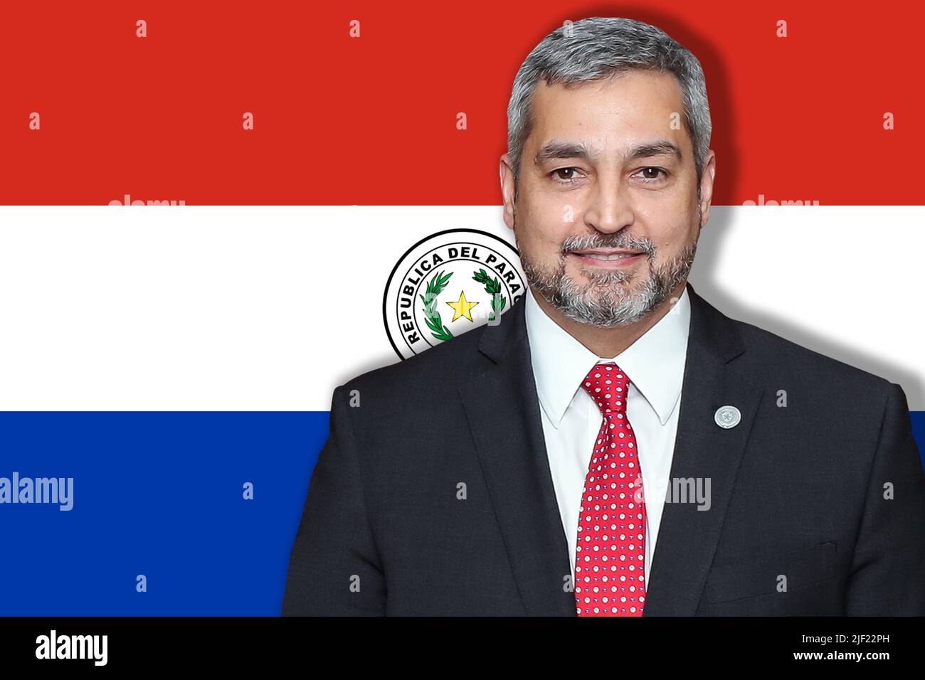 Mario Abdo Benítez and flag of Paraguay Stock Photo - Alamy