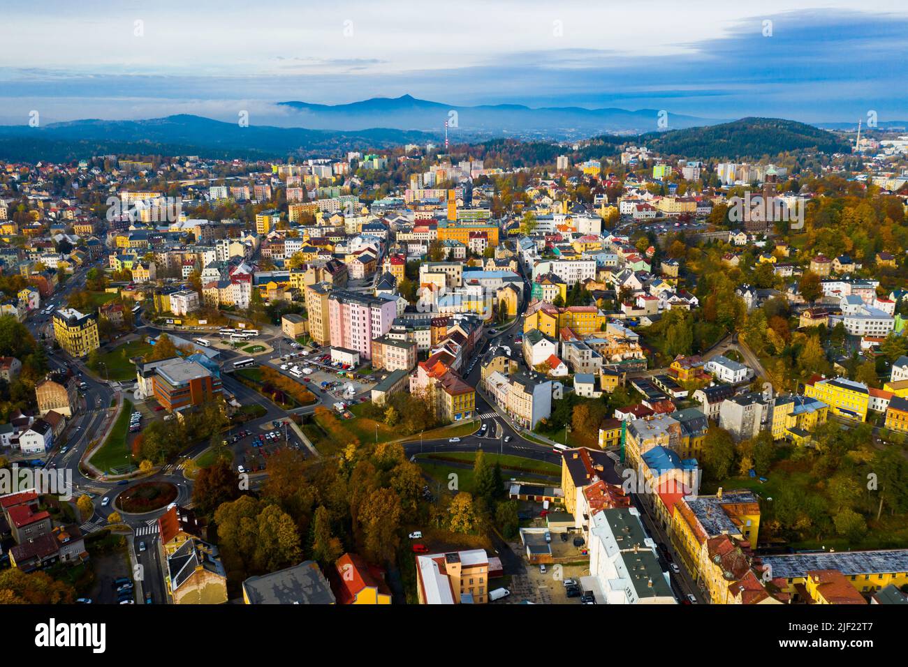 Aerial view of Jablonec nad Nisou, Liberec Region Stock Photo - Alamy