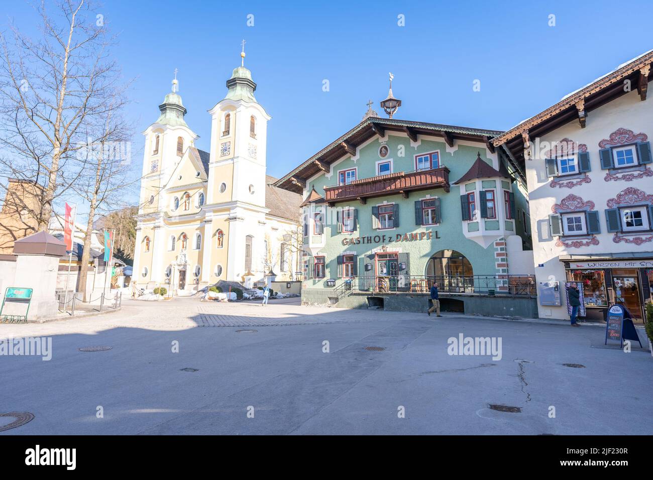 Picturesque village with a church in the country Austria in Europe ...
