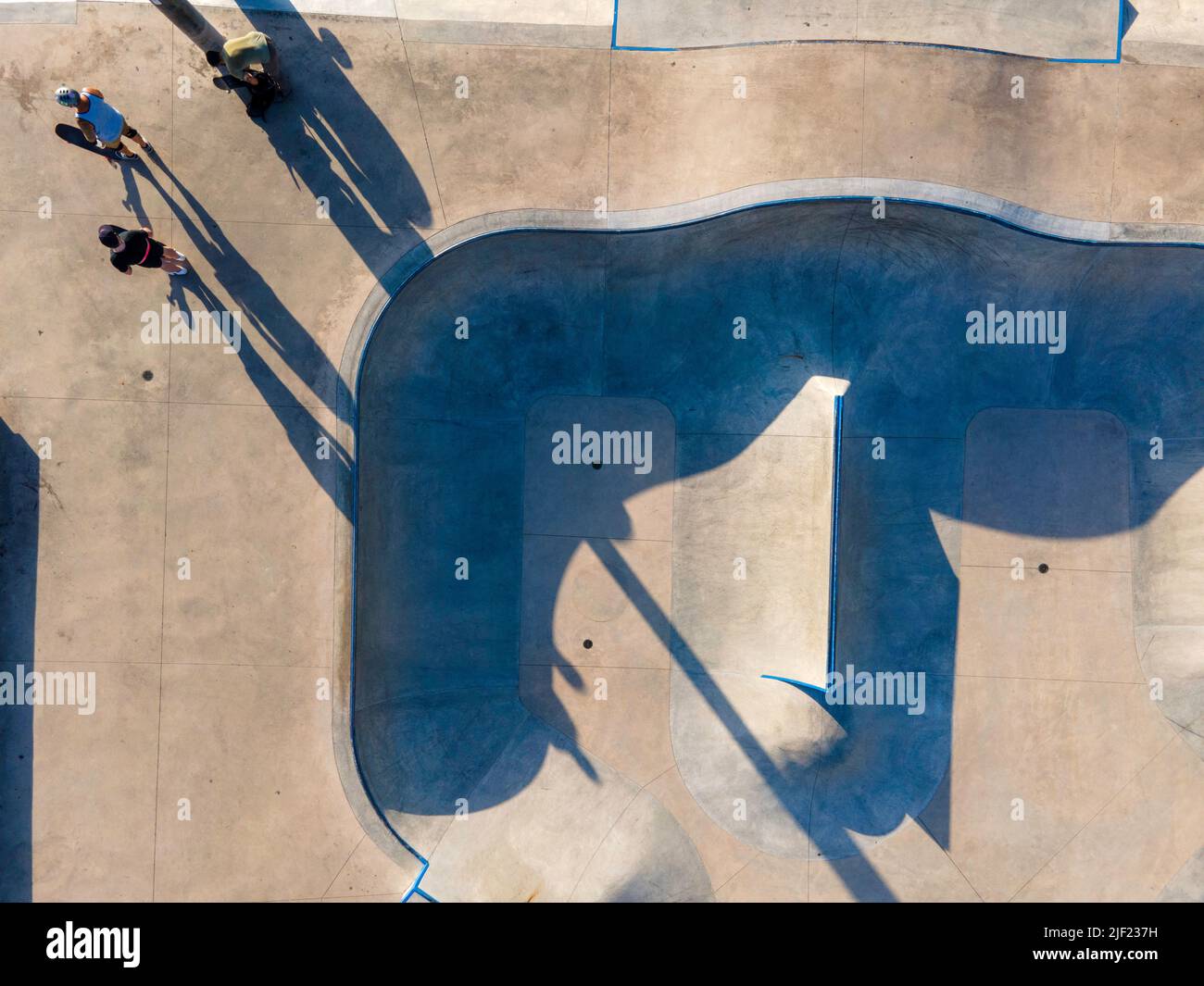 Aerial photograph of the Lauridsen Skatepark, along the Des Moines ...