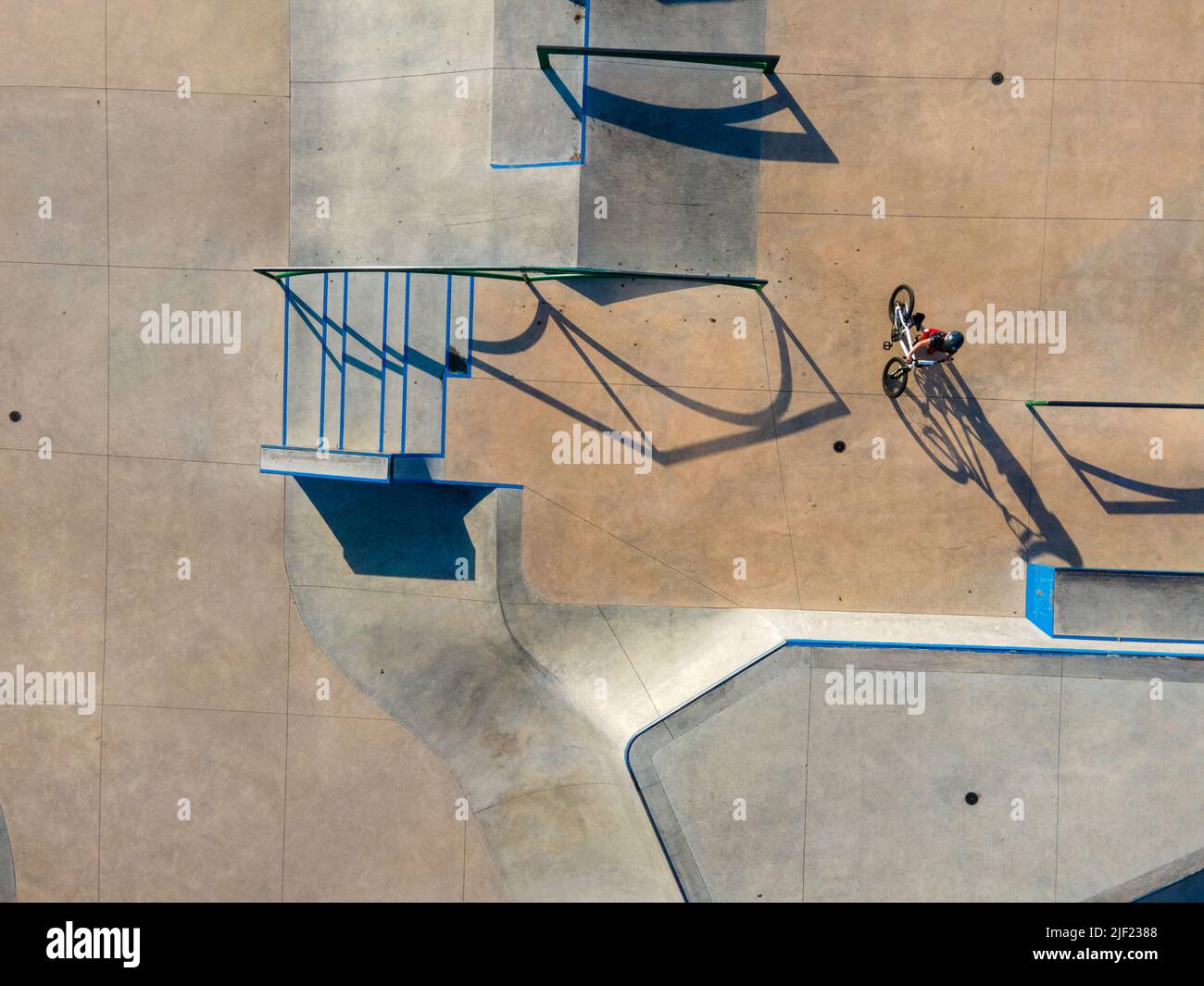 Aerial photograph of the Lauridsen Skatepark, along the Des Moines ...