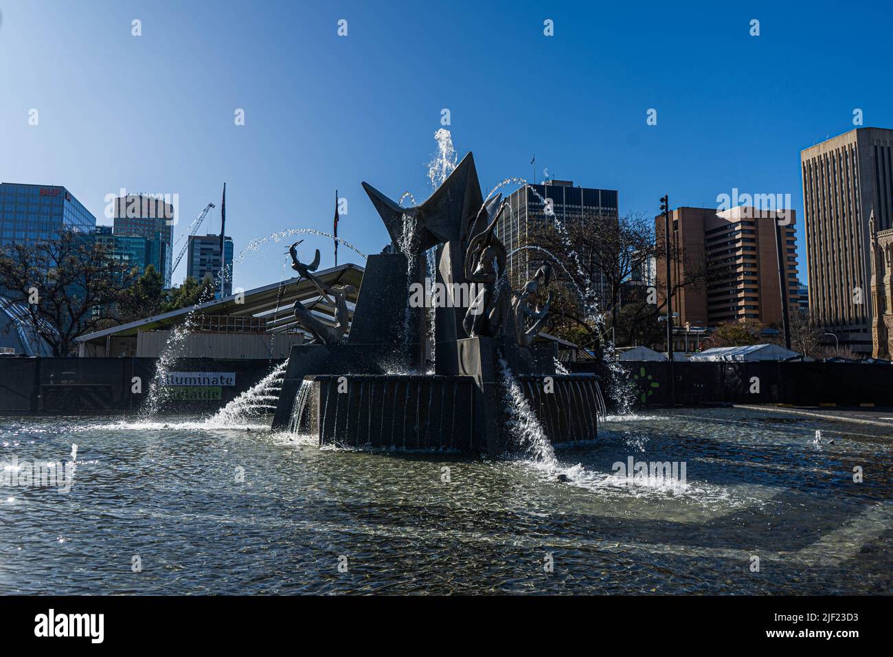 28 June 2022: Three Rivers fountain, Victoria Square, Adelaide ...