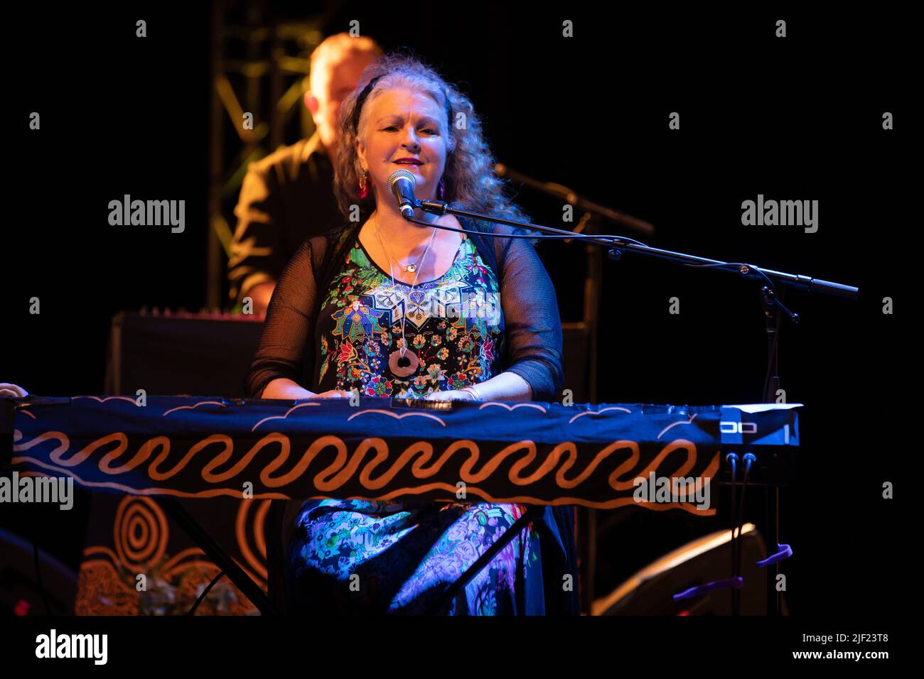 lead singer Shane Howards of The Goanna Band perform live onstage for ...