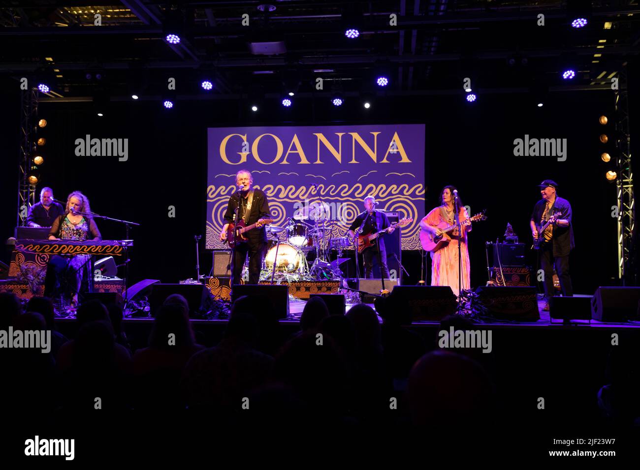 lead singer Shane Howards of The Goanna Band perform live onstage for ...