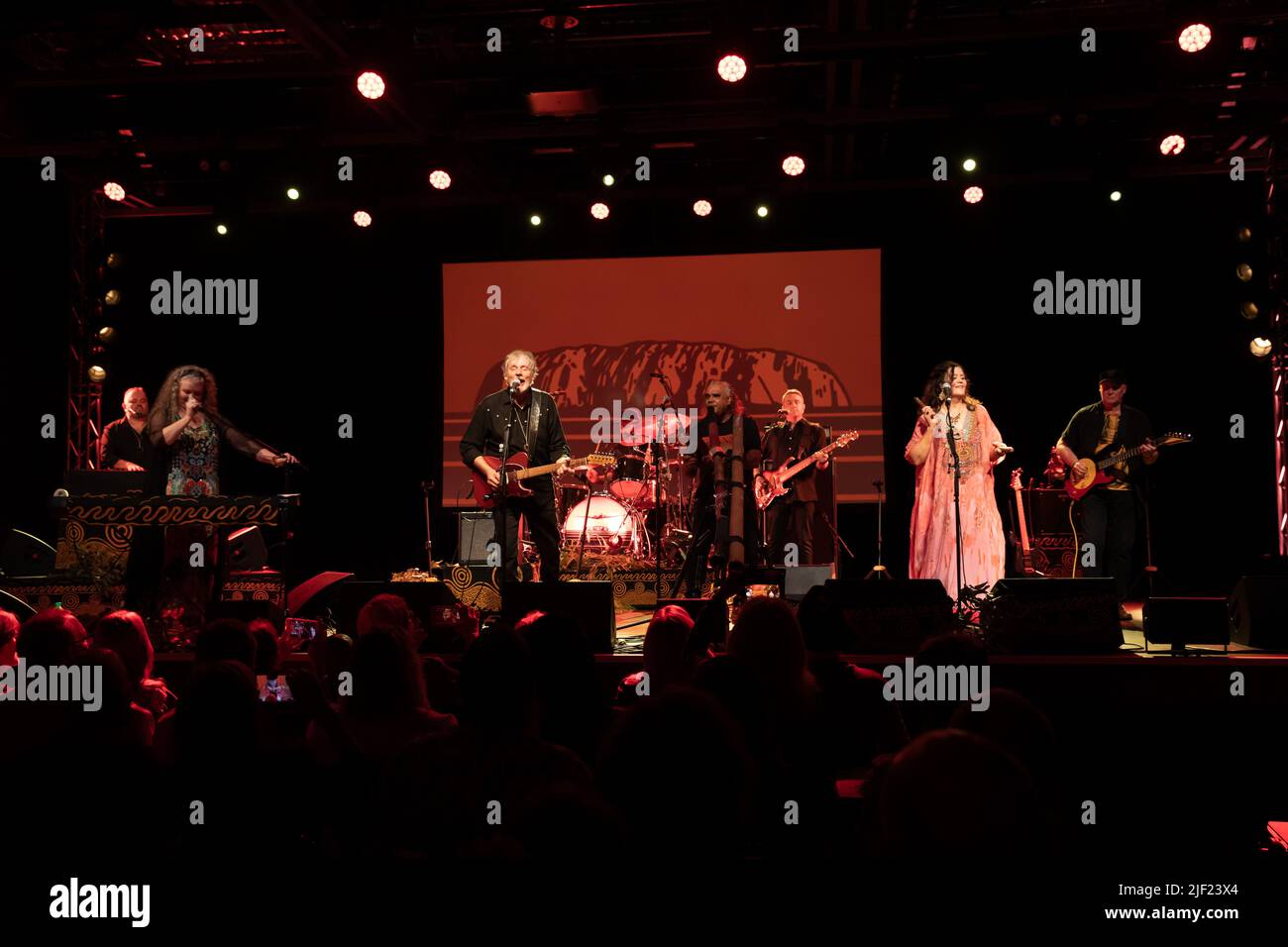 lead singer Shane Howards of The Goanna Band perform live onstage for ...