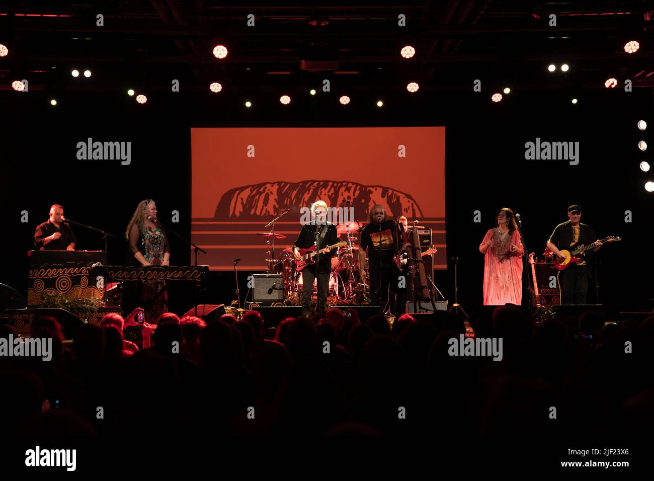 lead singer Shane Howards of The Goanna Band perform live onstage for ...