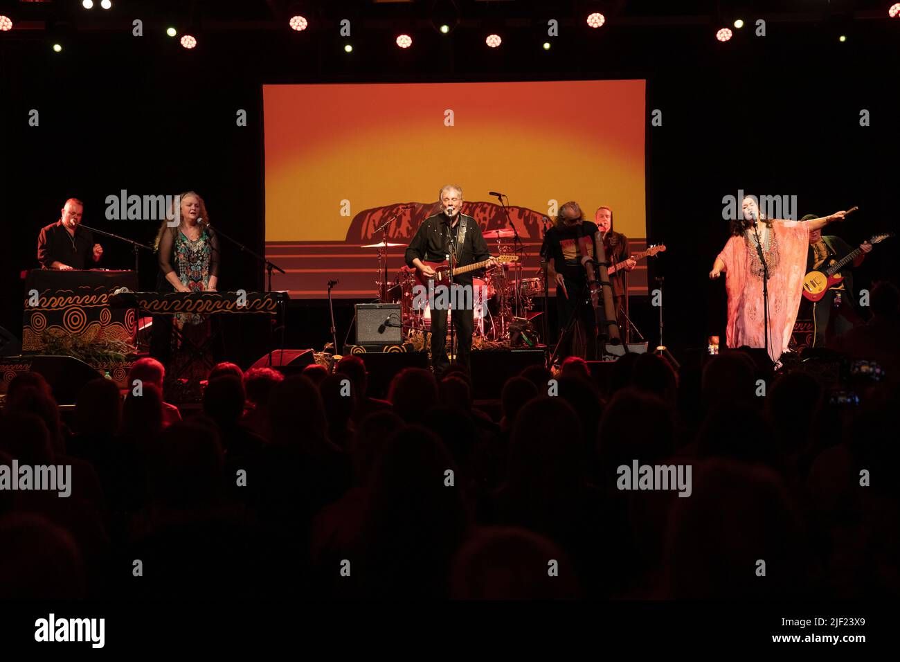 lead singer Shane Howards of The Goanna Band perform live onstage for ...