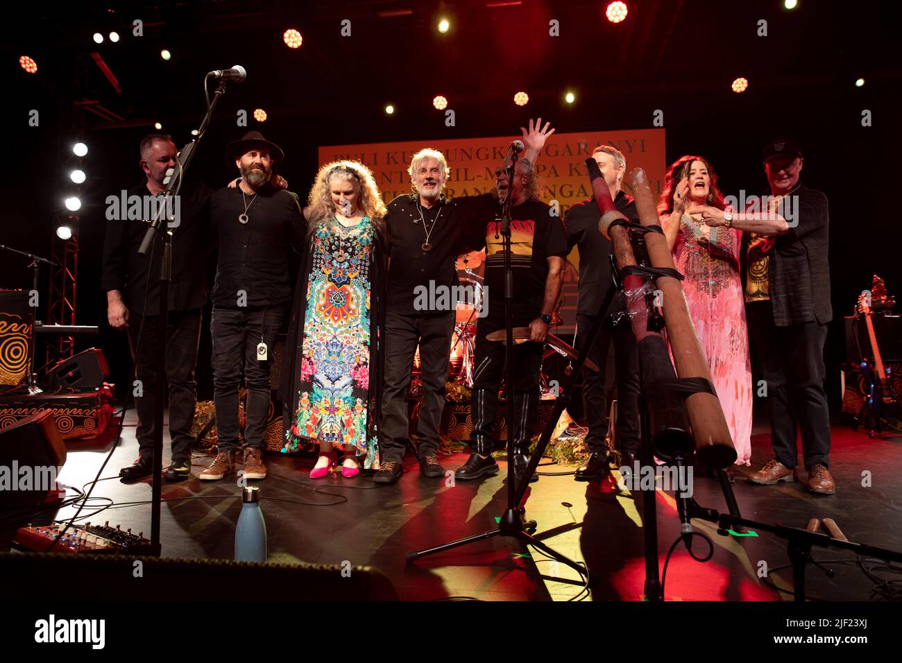 lead singer Shane Howards of The Goanna Band perform live onstage for ...