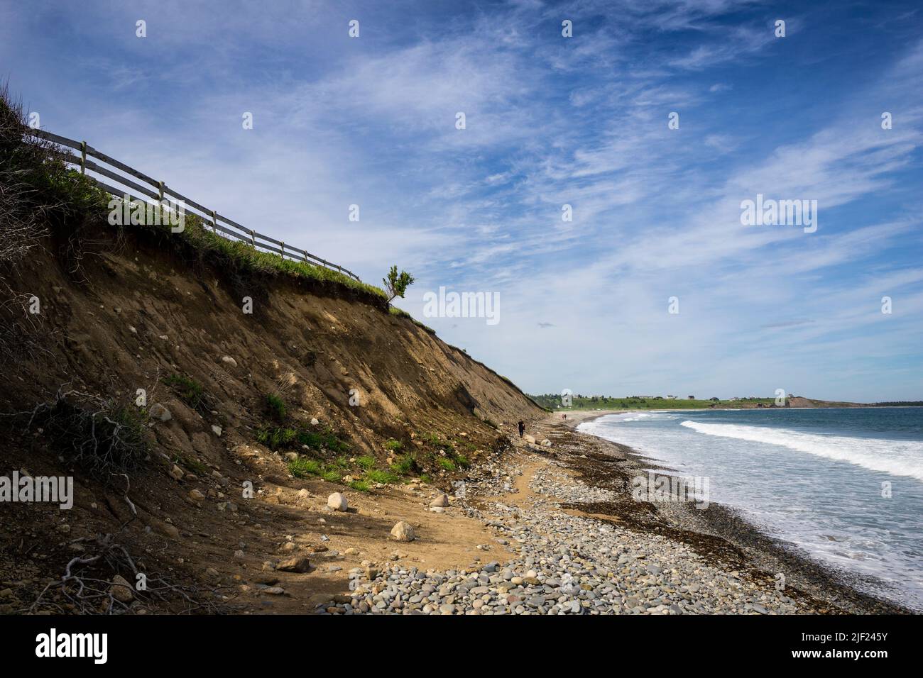 Eroded slope along the back of a rocky Hirtle's Beach in Upper ...