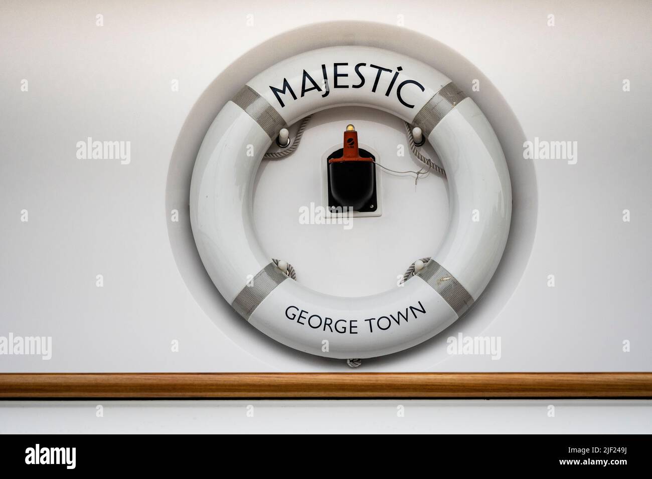 Life ring on the mega-yacht Majestic Stock Photo - Alamy