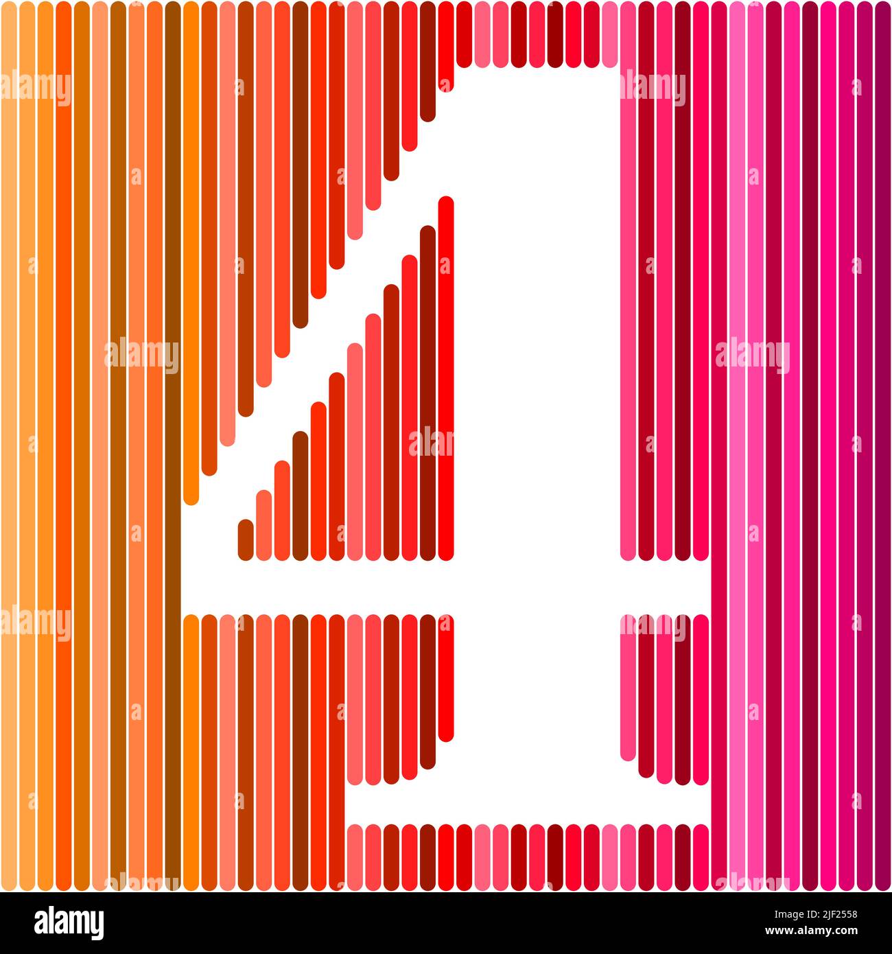 Creative layout. Number four 4th birthday greeting card on rainbow ...