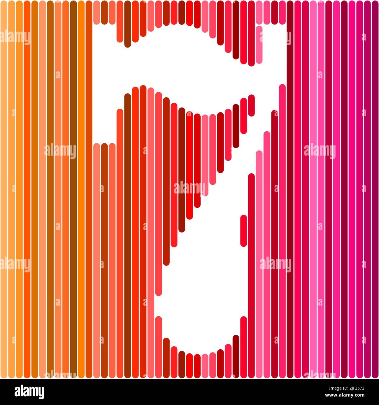 Creative layout. Number seven 7th birthday greeting card on rainbow ...