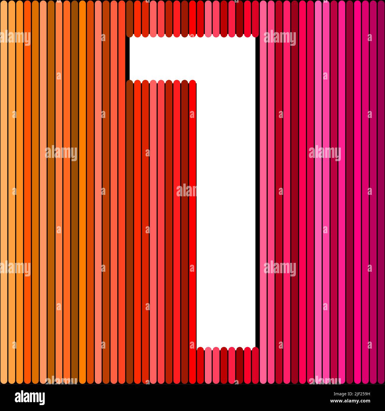 Creative layout. Number one 1st birthday greeting card on rainbow ...