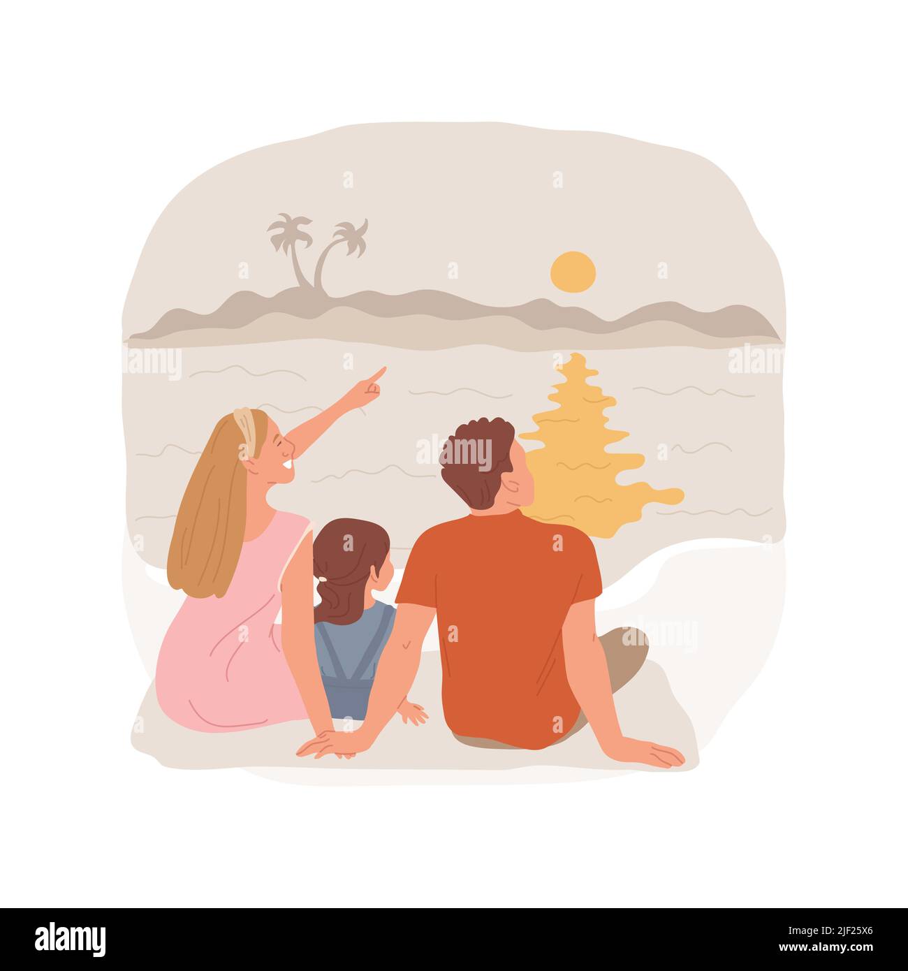 Watch a sunset isolated cartoon vector illustration. Watching last ...