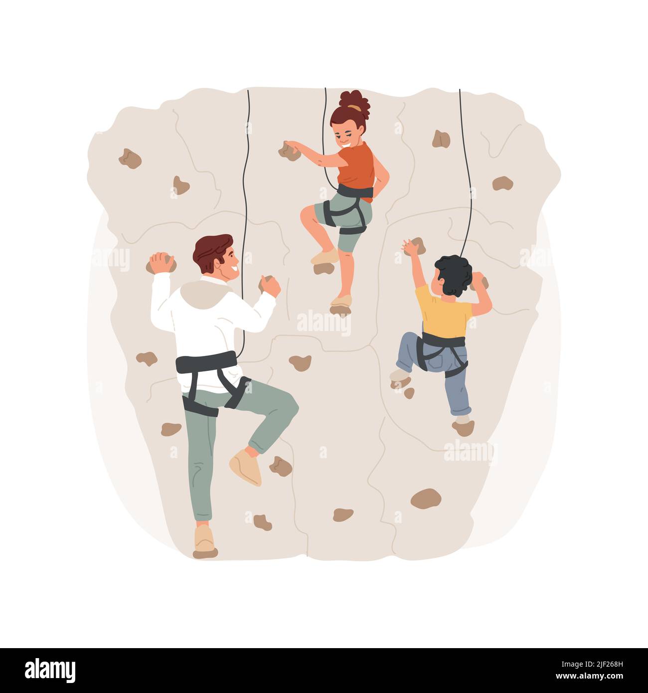Bouldering isolated cartoon vector illustration. Active lifestyle ...