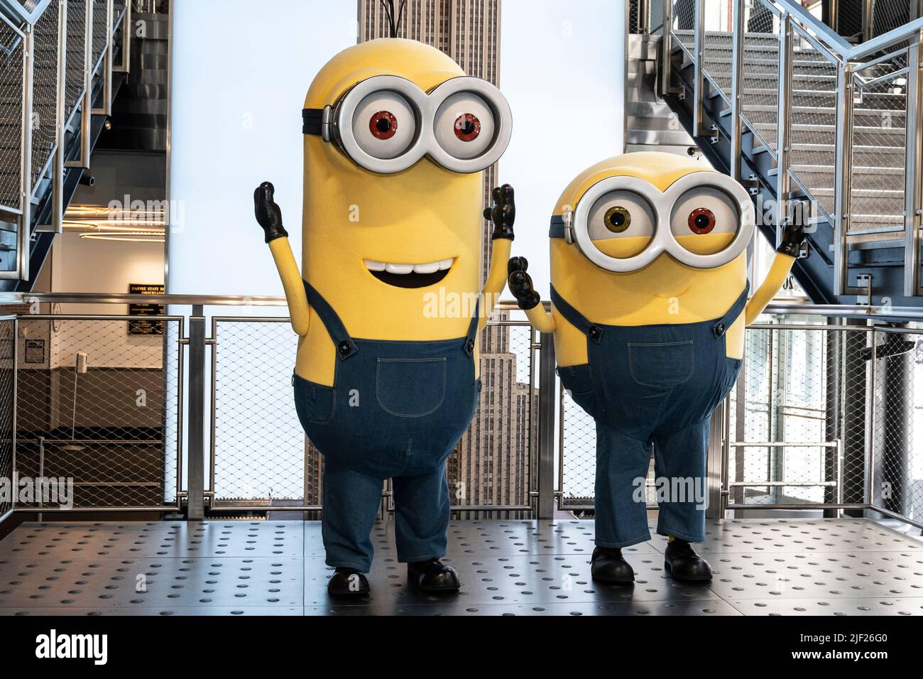 New York, NY - June 28, 2022: The Minions seen on grand staircase ...