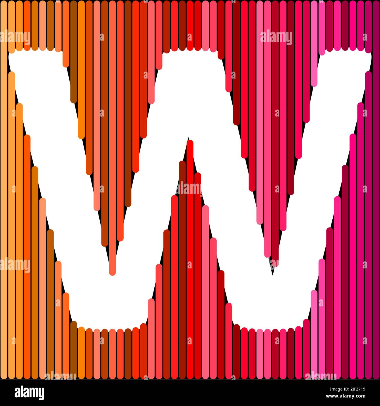 White color English alphabet letters on colorful background, W letter ...